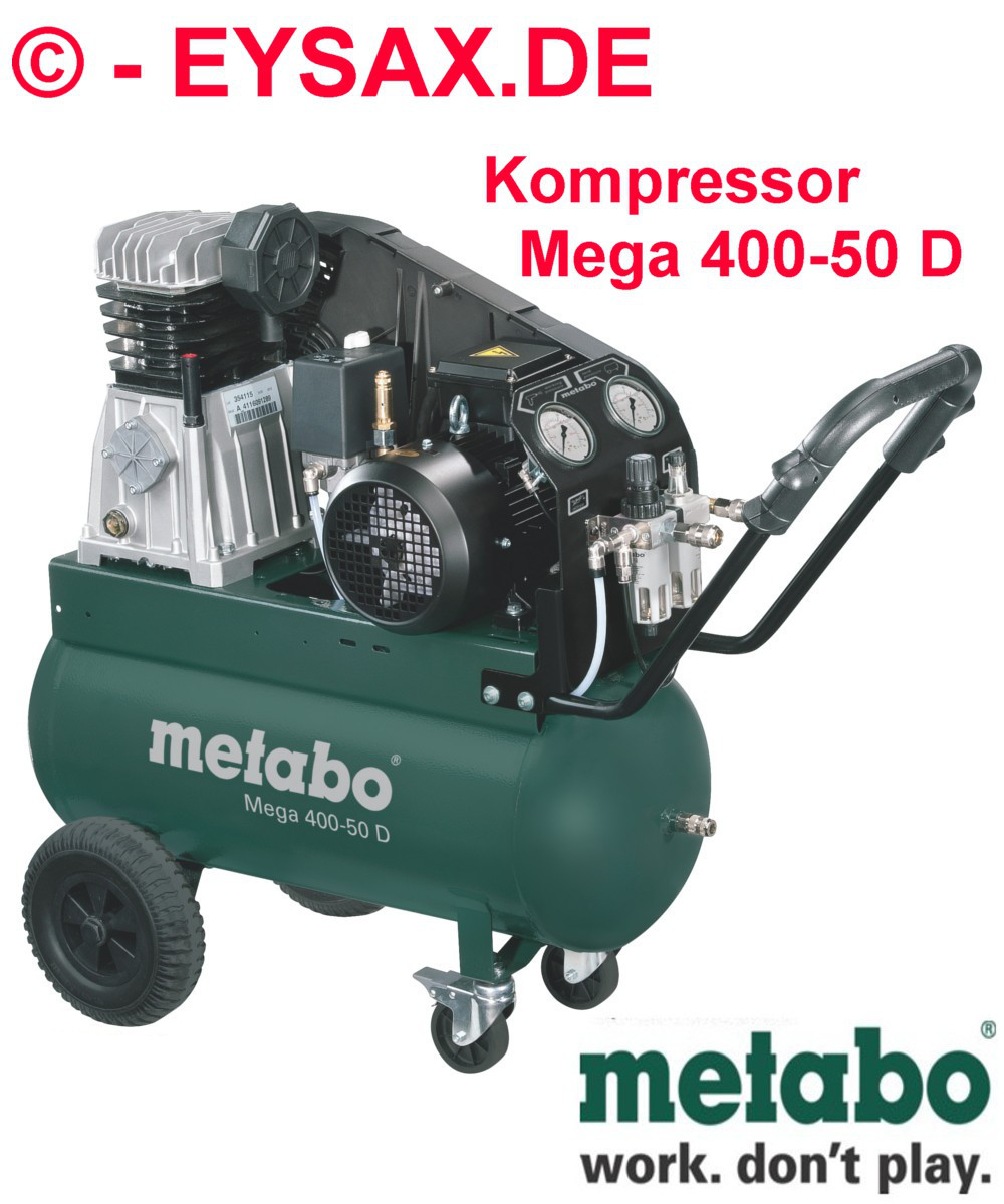 METABO Druckluft-Kompressor Mega 400-50 D, DREHSTROM 400V, 10 bar 50L ...